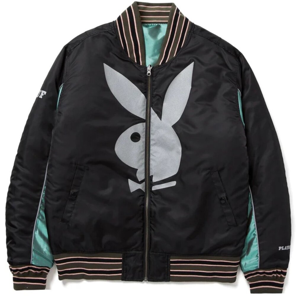 Huf Playboy Reversible Bomber Jacket - Mens Small - N… - Gem